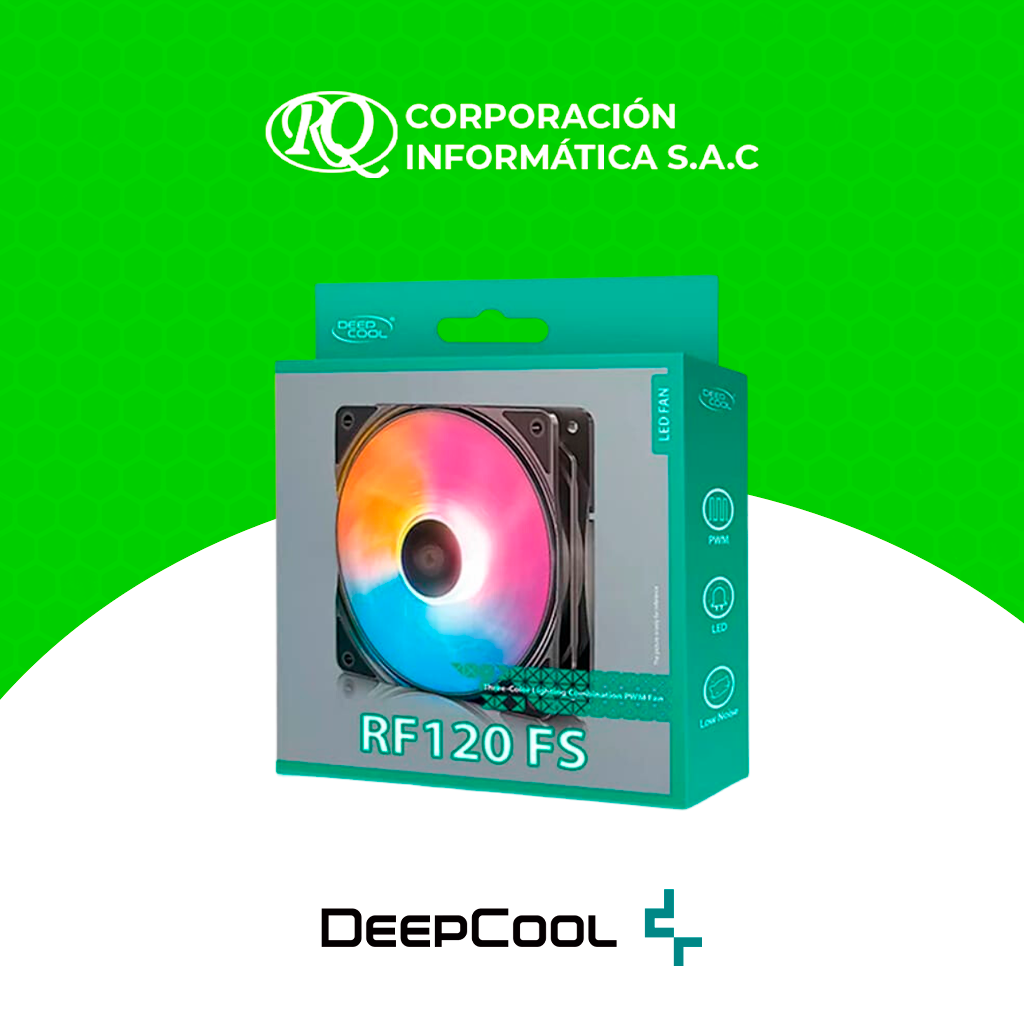 COOLER PARA CASE DEEPCOOL RF120FS TRI-COLOR LED FAN ( DP-FLED3-RF120-FS ...