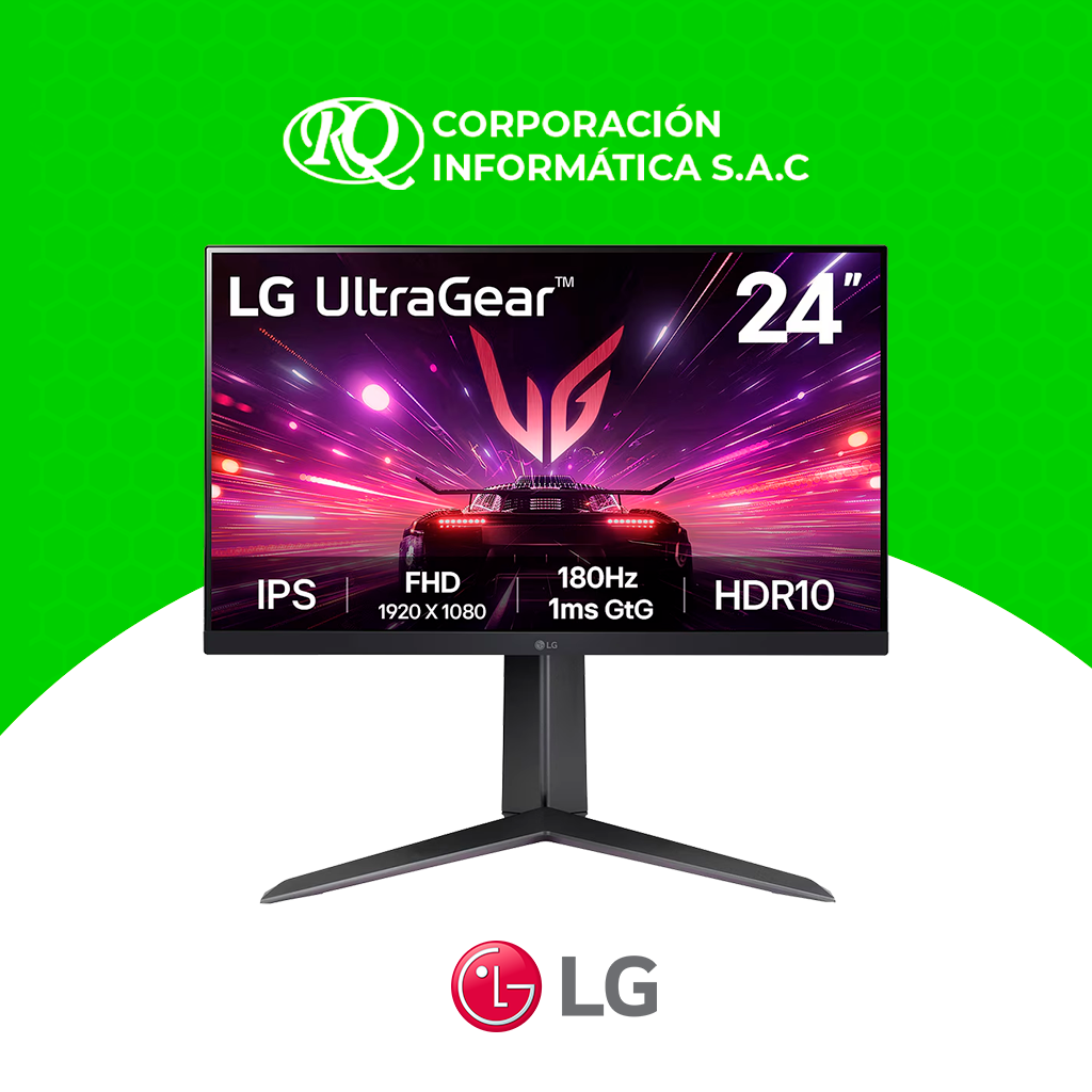 MONITOR LG GAMING LED 24″ 24GS65F-B ULTRAGEAR 1920×1080 HDMI 180HZ/ 1MS ...