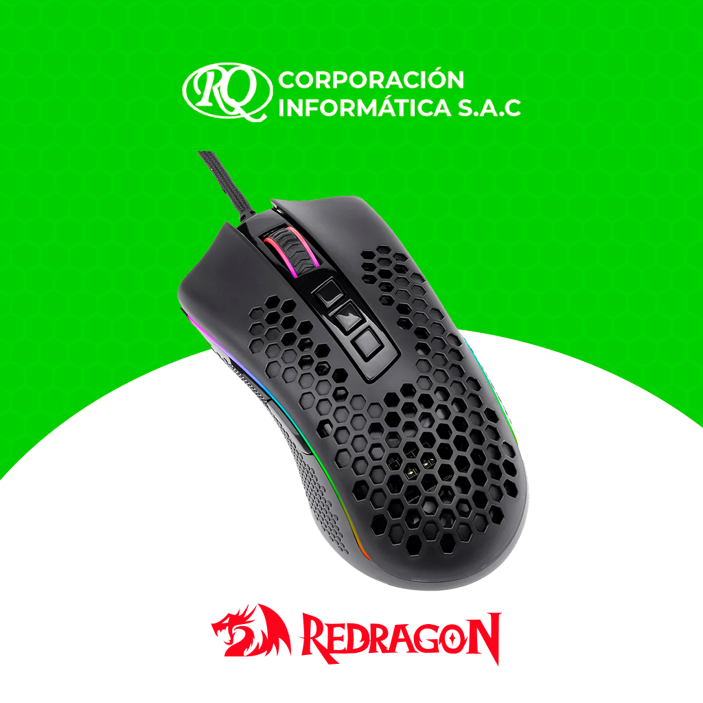 MOUSE REDRAGON STORM ELITE (M988-RGB) BLACK – rqcorp.com.pe