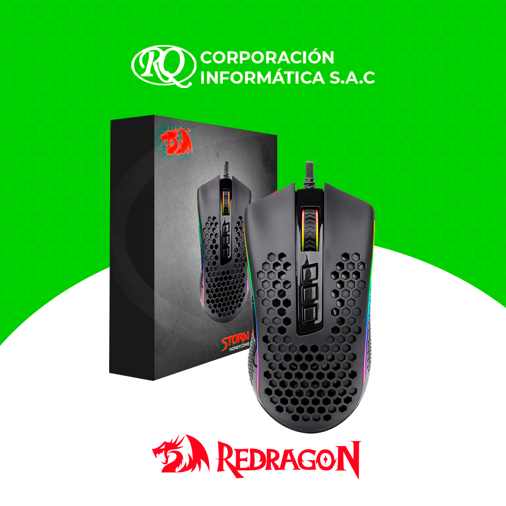 MOUSE REDRAGON STORM ELITE (M988-RGB) BLACK – rqcorp.com.pe