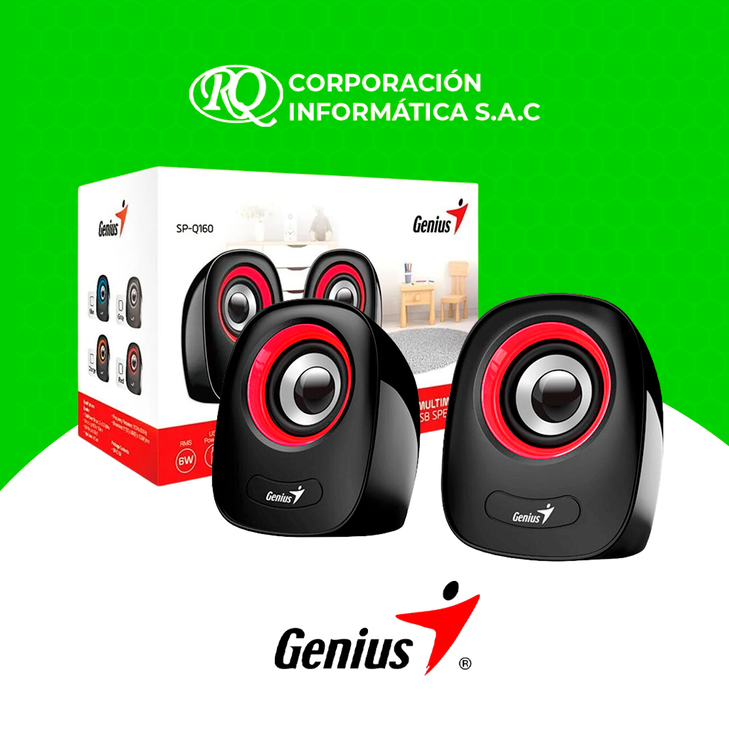 PARLANTE GENIUS SP-Q160 USB POWER 6W RED (PN 31730027401) – rqcorp.com.pe
